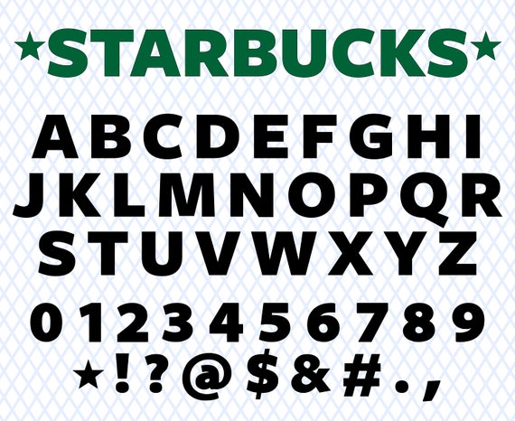 Block Font Ttf Svg Starbucks Letters Font Block Letters Font - Etsy