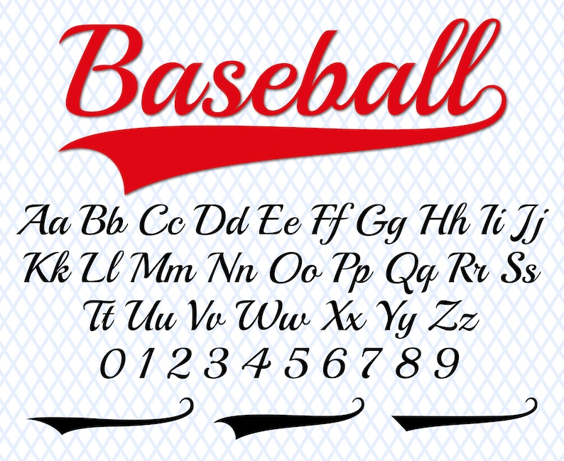Baseball Font With Tails Baseball Script Font Baseball Font TTF SVG PNG ...