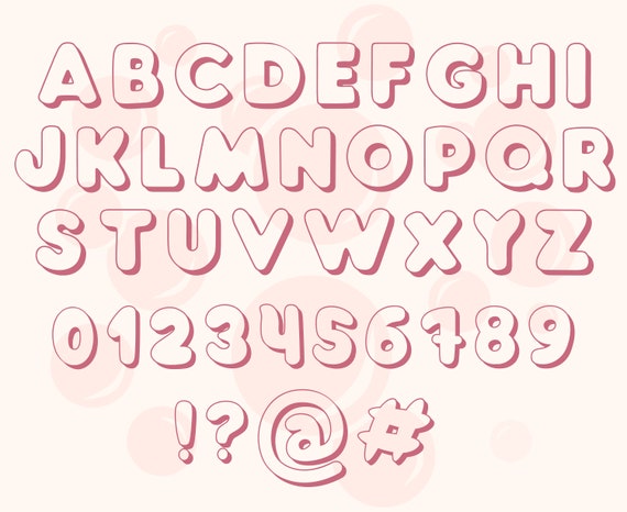 Cute Bubble Fonts Alphabet