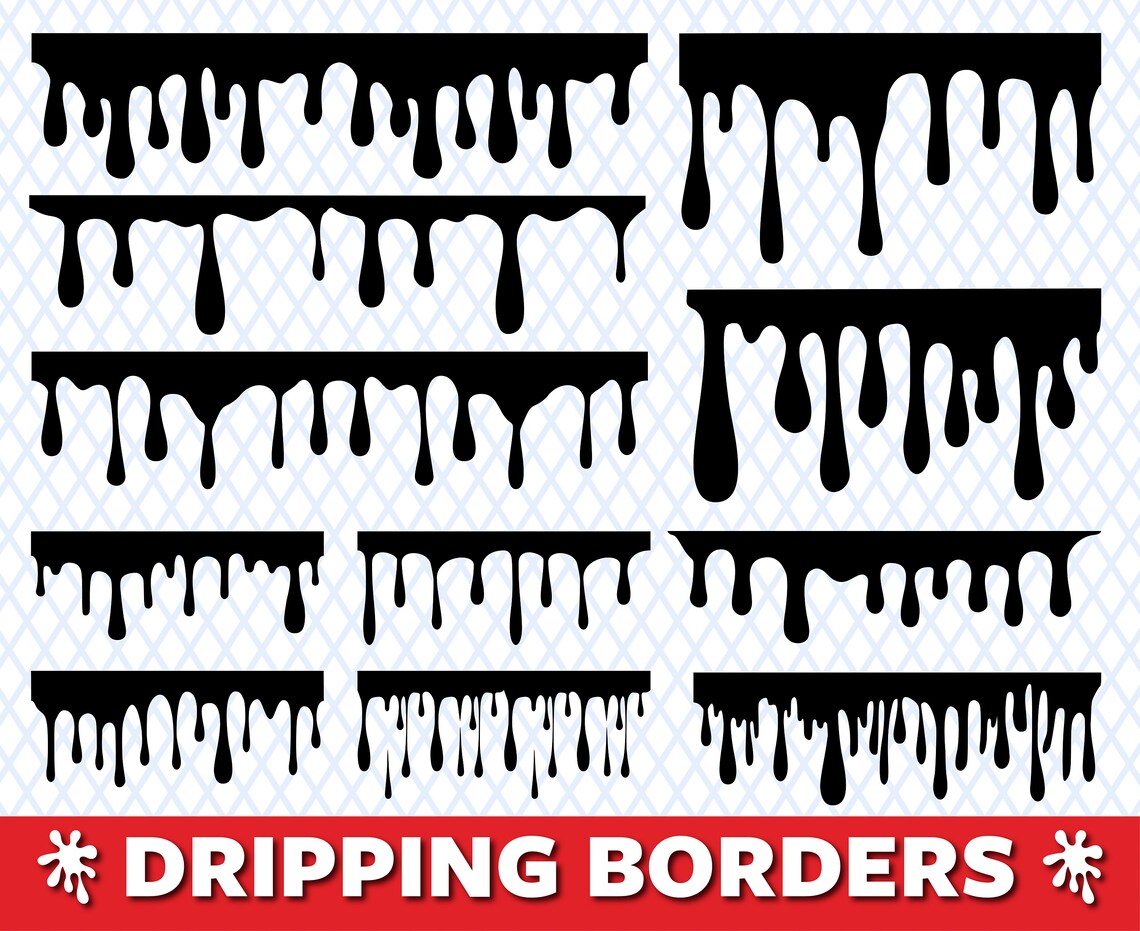 Drip Svg Dripping Borders Svg Blood Drip Svg Honey Drip Svg - Etsy