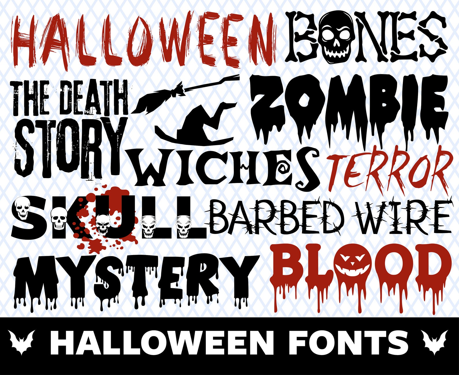 Halloween Font Scary Font Spooky Font Blood Font Terror Font Witches ...