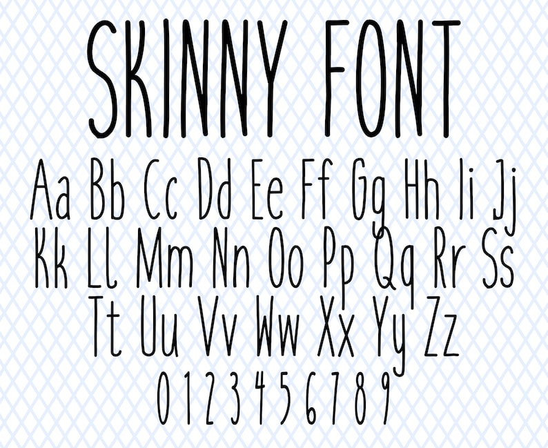 Skinny Font Thin Font Tall Font Tall Skinny Font Ttf Svg Png Files for ...