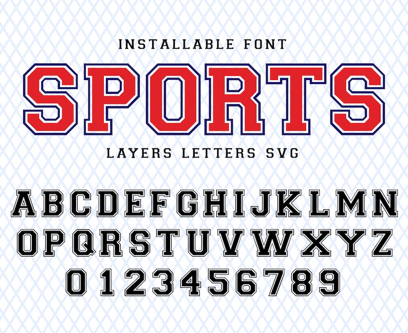 Varsity Font Ttf Svg Varsity Font Layered Svg College Font - Etsy Sweden