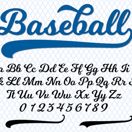 Baseball Font With Tail Baseball Font TTF SVG PNG and Text - Etsy