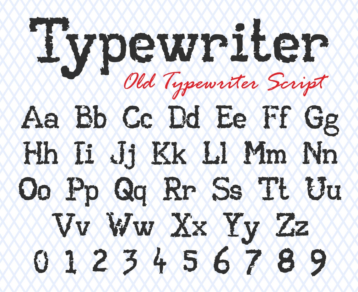 Typewriter Font Ttf Svg Old Typewriter Font Vintage Typewriter Font ...