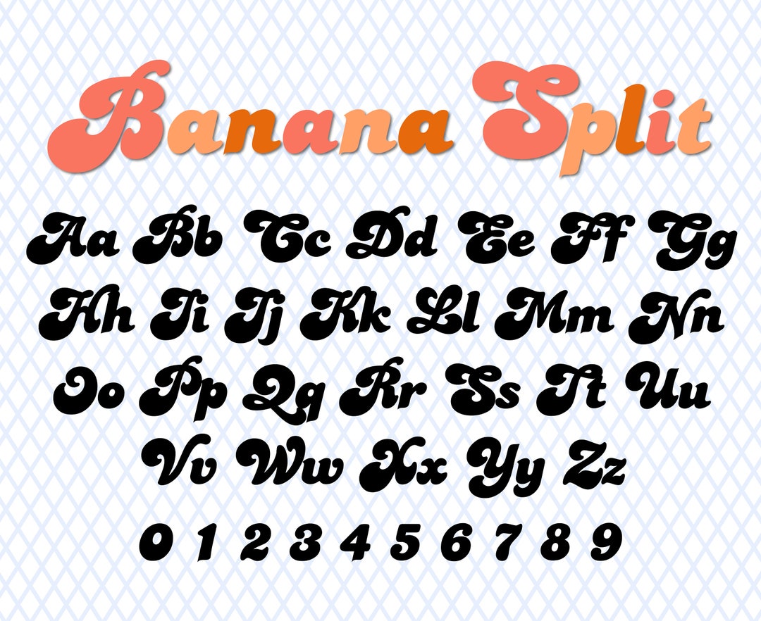 Groovy Font Banana Split Font Wavy Font Groovy Font for Cricut ...