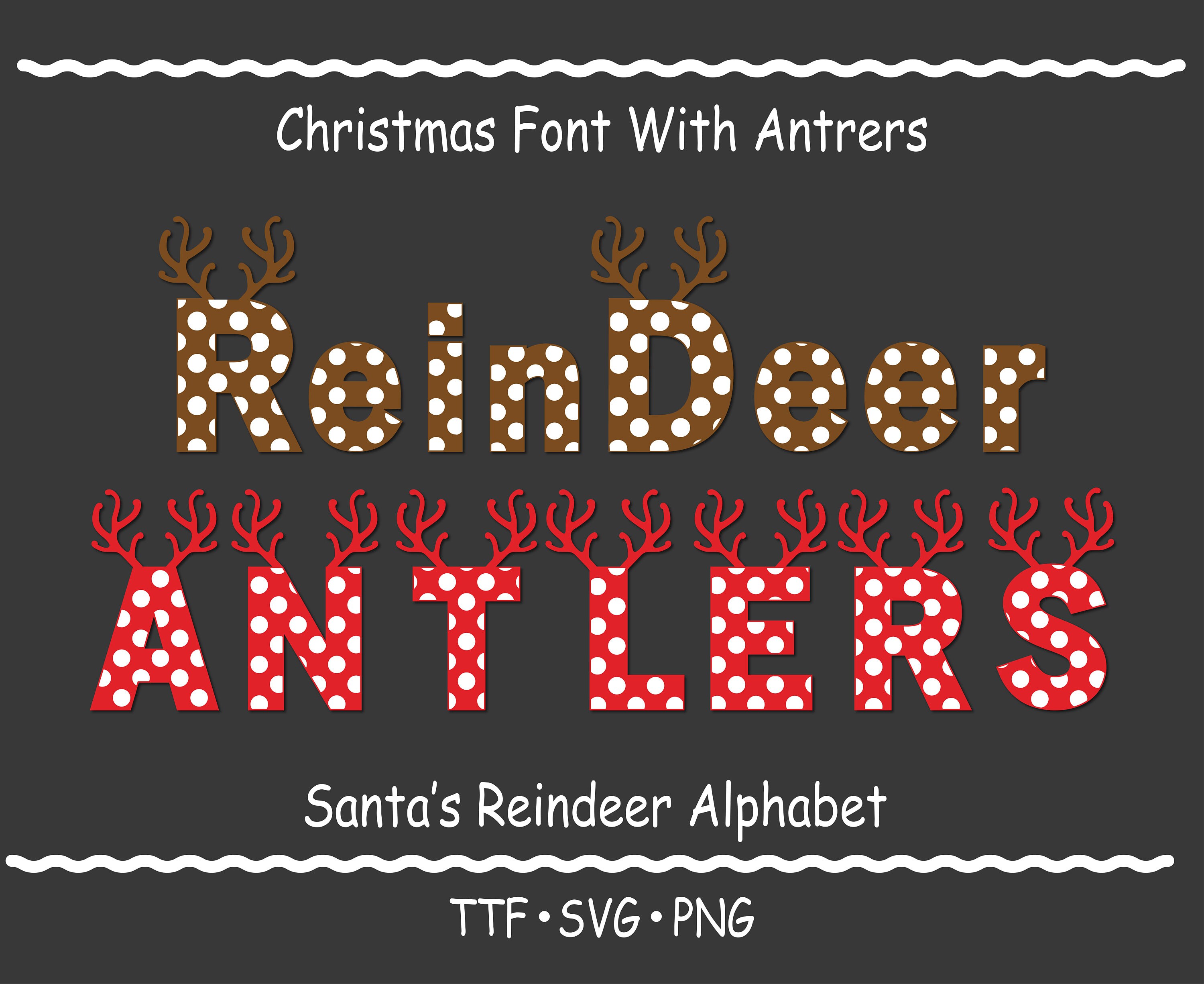 Reindeer Font Antlers Letters Christmas Font Christmas Script Christmas ...