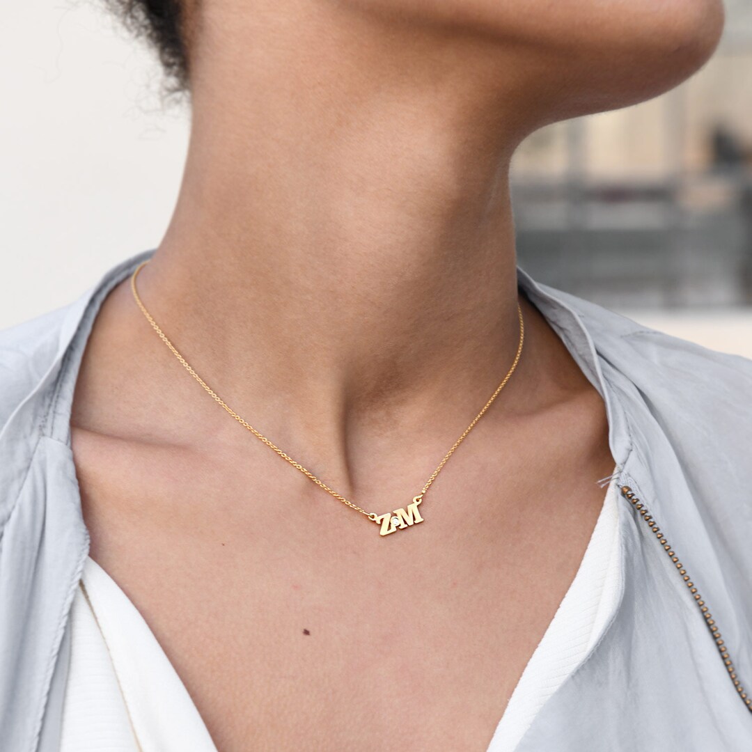 Seeing Double Initials Necklace | Oak and Luna | Silver & Gold With ...