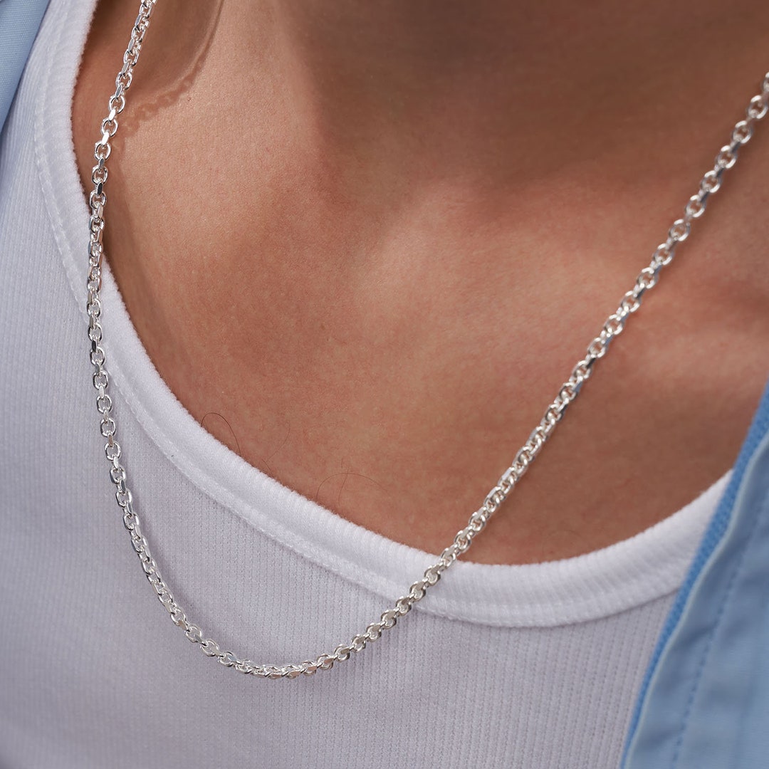 Sett&co Personalized Cable Chain Necklace With Engraved Tag • Black ...