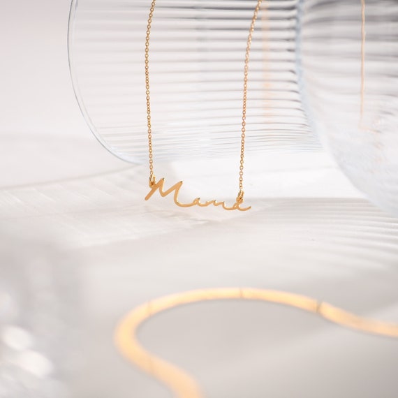 Personalized Minimalist Name Necklace 14K Gold Rose Oak and - Etsy UK