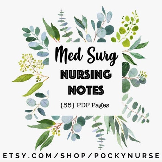 Medical Surgical Nursing Notes 55 Pages PDF Study Guide - Etsy