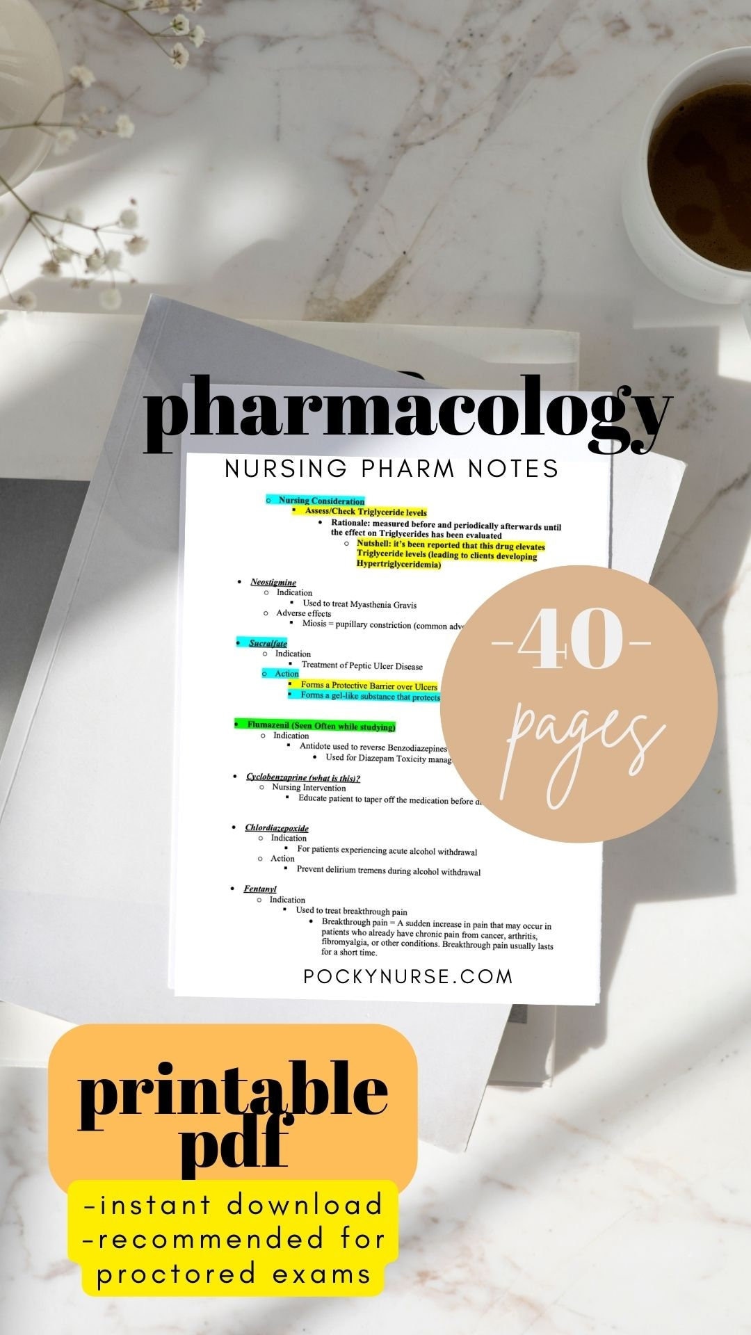 Pharmacology Study Guide for Nursing Students - Etsy