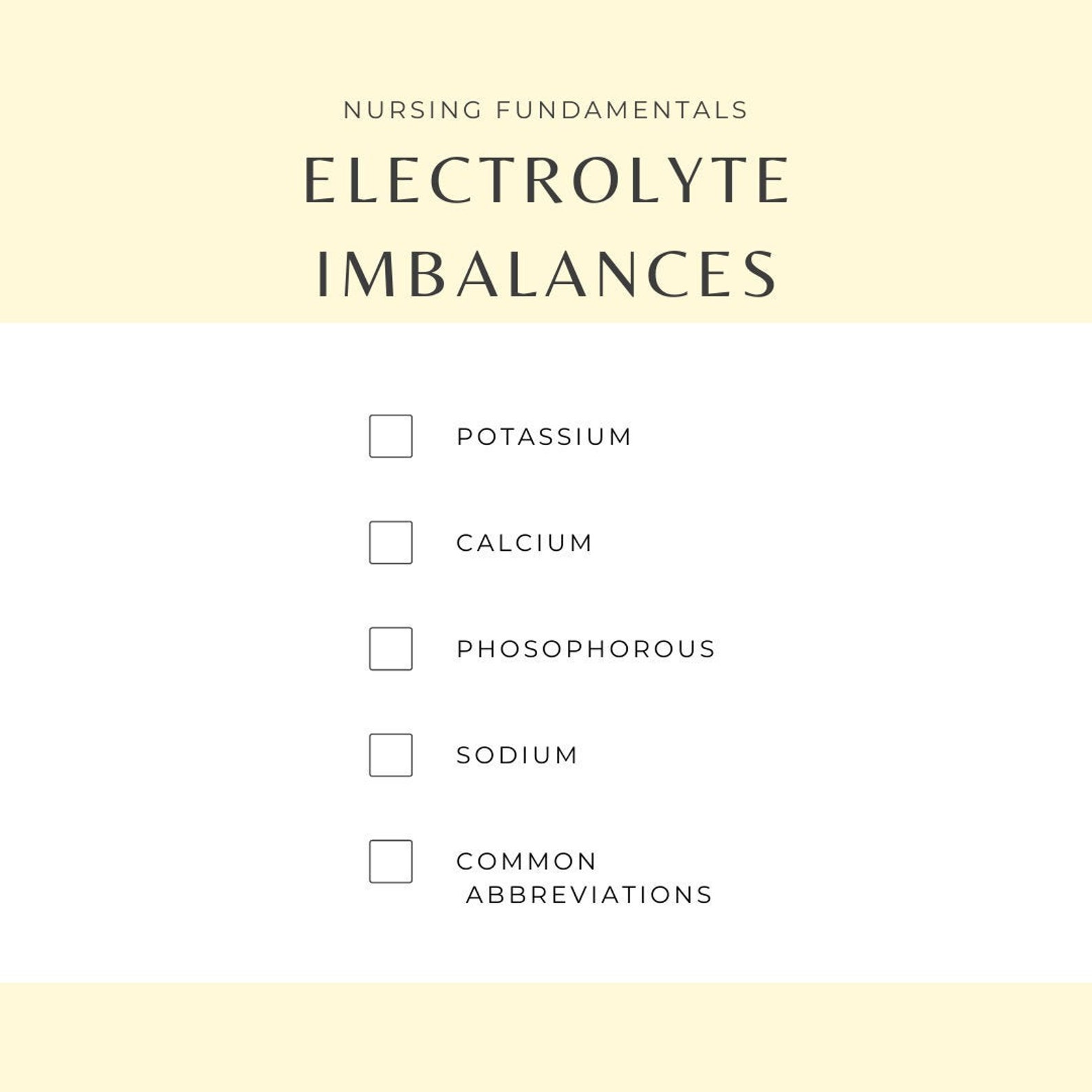 FUNDAMENTALS | FLUIDS + ELECTROLYTES and Common Abbreviations | Nursing ...