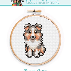Rough Collie Cross Stitch Pattern Mini Collie Cross Stitch 3 Cross ...