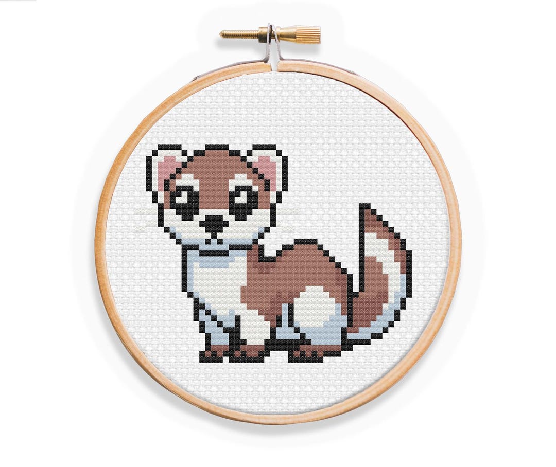 Stoat Cross Stitch Pattern Very Cute Stoat Cross Stitch Pattern Weasel ...