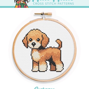 Cockapoo Cross Stitch Pattern Tiny Cute Poodle Mix Breed 3 Cross Stitch ...