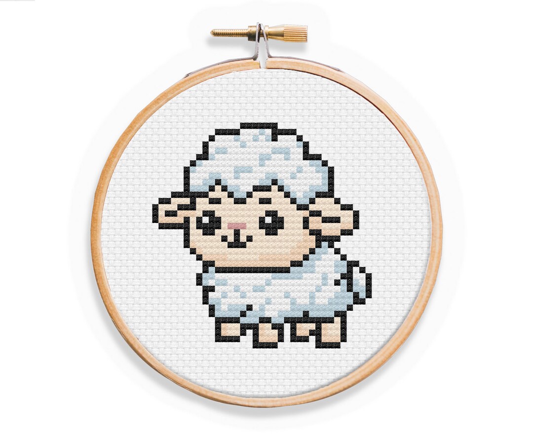 Baby Sheep Cross Stitch Pattern Farm Animal Cross Stitch Pattern Cute ...