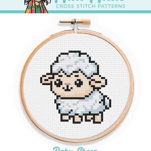 Baby Sheep Cross Stitch Pattern Farm Animal Cross Stitch Pattern Cute ...