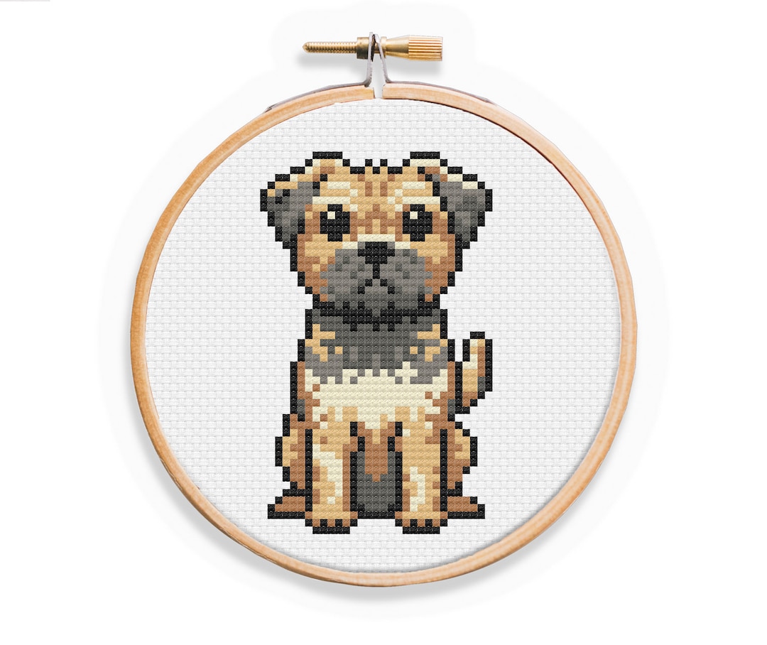 Border Terrier Cross Stitch Pattern Bearded Terrier Dog 4 Cross Stitch ...