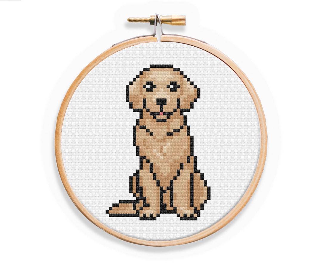 Labrador Cross Stitch Pattern Tiny Cute Yellow Lab Dog 3-4 Cross Stitch ...