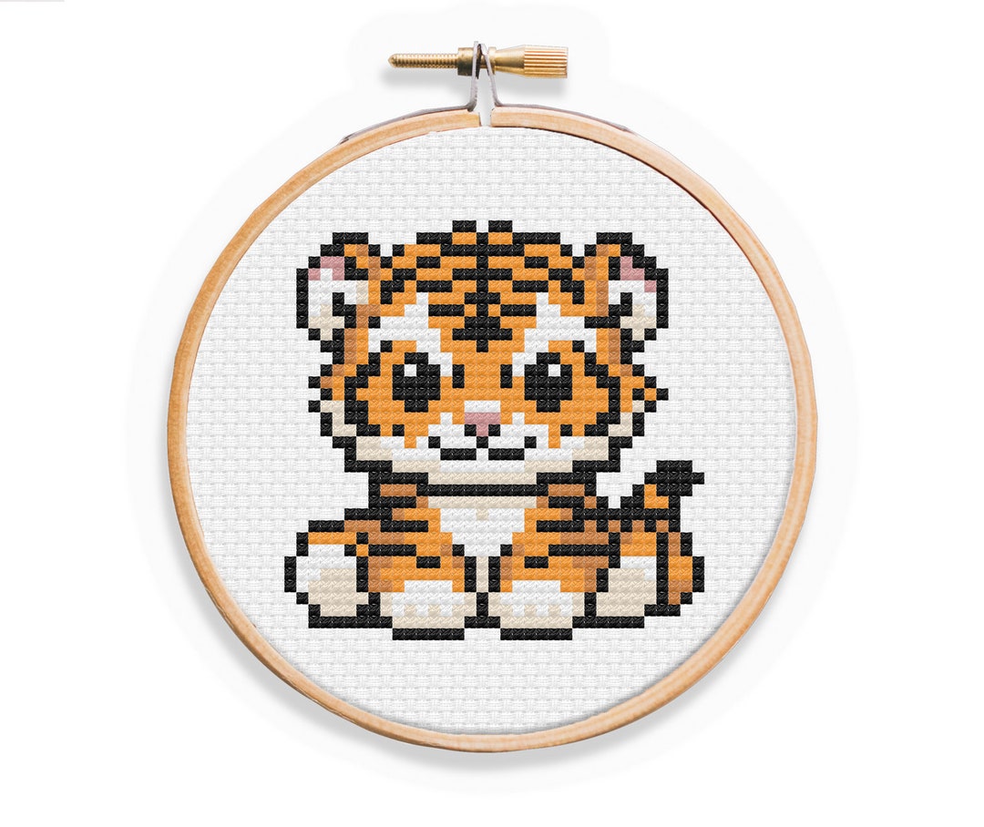 Tiger Cub Cross Stitch Pattern Wild Animal Cross Stitch Pattern Tiger ...