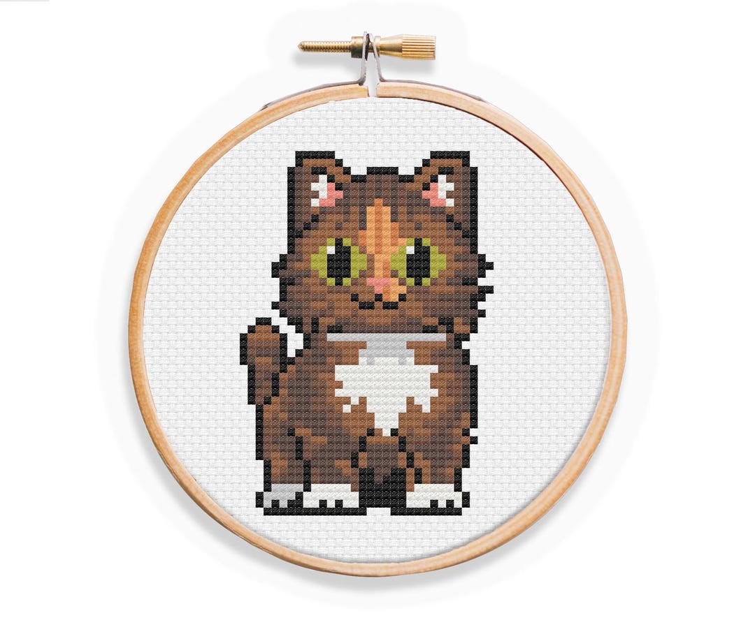 Calico Cat Cross Stitch Pattern Small Cat Cross Stitch 4 Cross Stitch ...