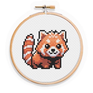 Red Panda Cross Stitch Pattern Wild Animal Cross Stitch Pattern Firefox ...