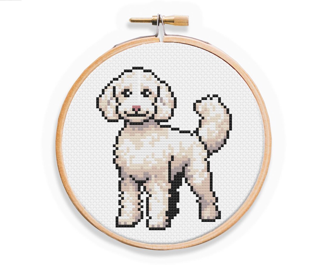 Labradoodle Cross Stitch Pattern Groodle, Goldendoodle Poodle Mix Dog 4 ...