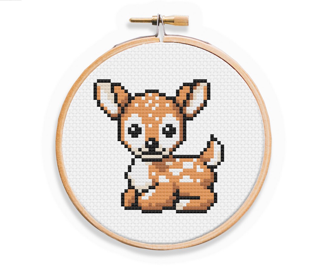 Baby Deer Cross Stitch Pattern Wild Animal Cross Stitch Pattern Fawn ...