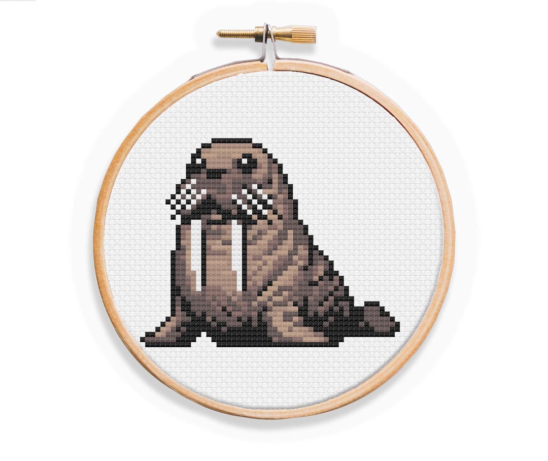 Walrus Cross Stitch Pattern Ocean Animal Cross Stitch Pattern Pacific ...