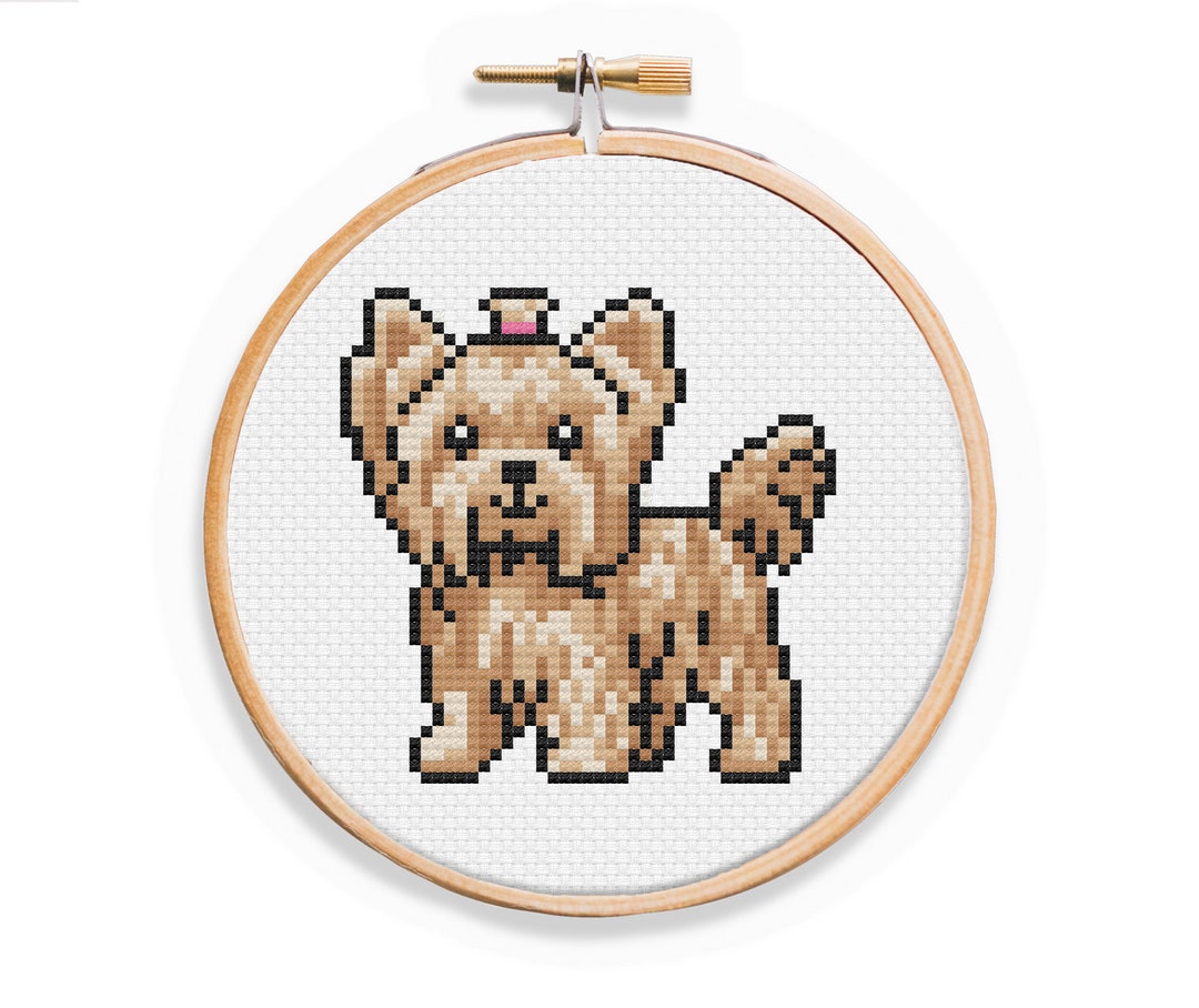 Yorkshire Terrier Cross Stitch Pattern Tiny Cute Yorkie Dog 2 Cross ...