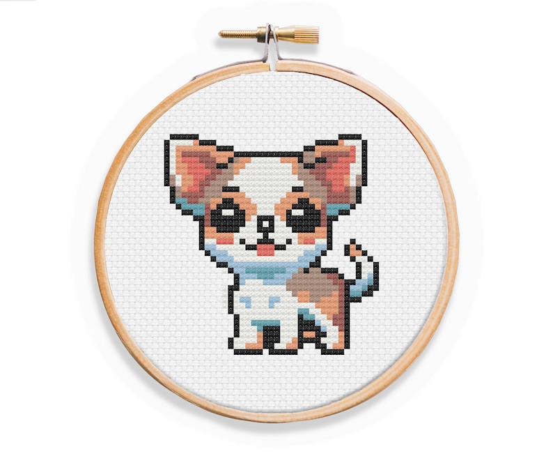 Chihuahua Cross Stitch Pattern Tiny Cute Kawaii Chihuahua Pattern 2 ...