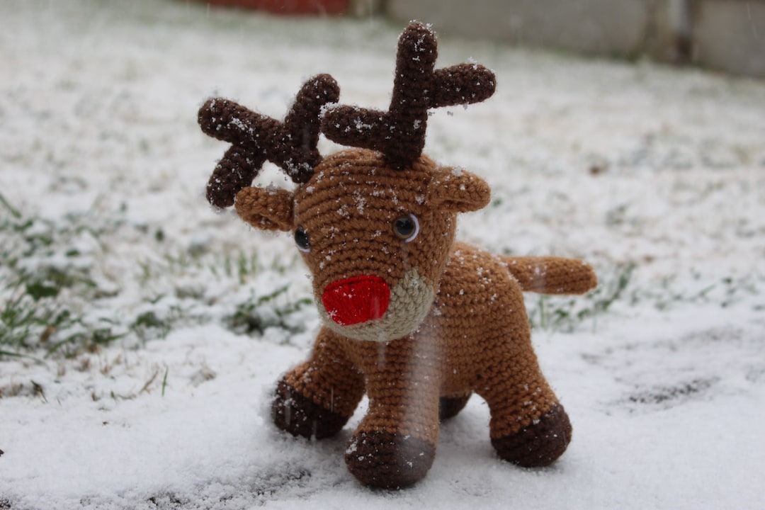 Reindeer Crochet Pattern: Rudolph the Red-nosed Reindeer (PDF Download ...