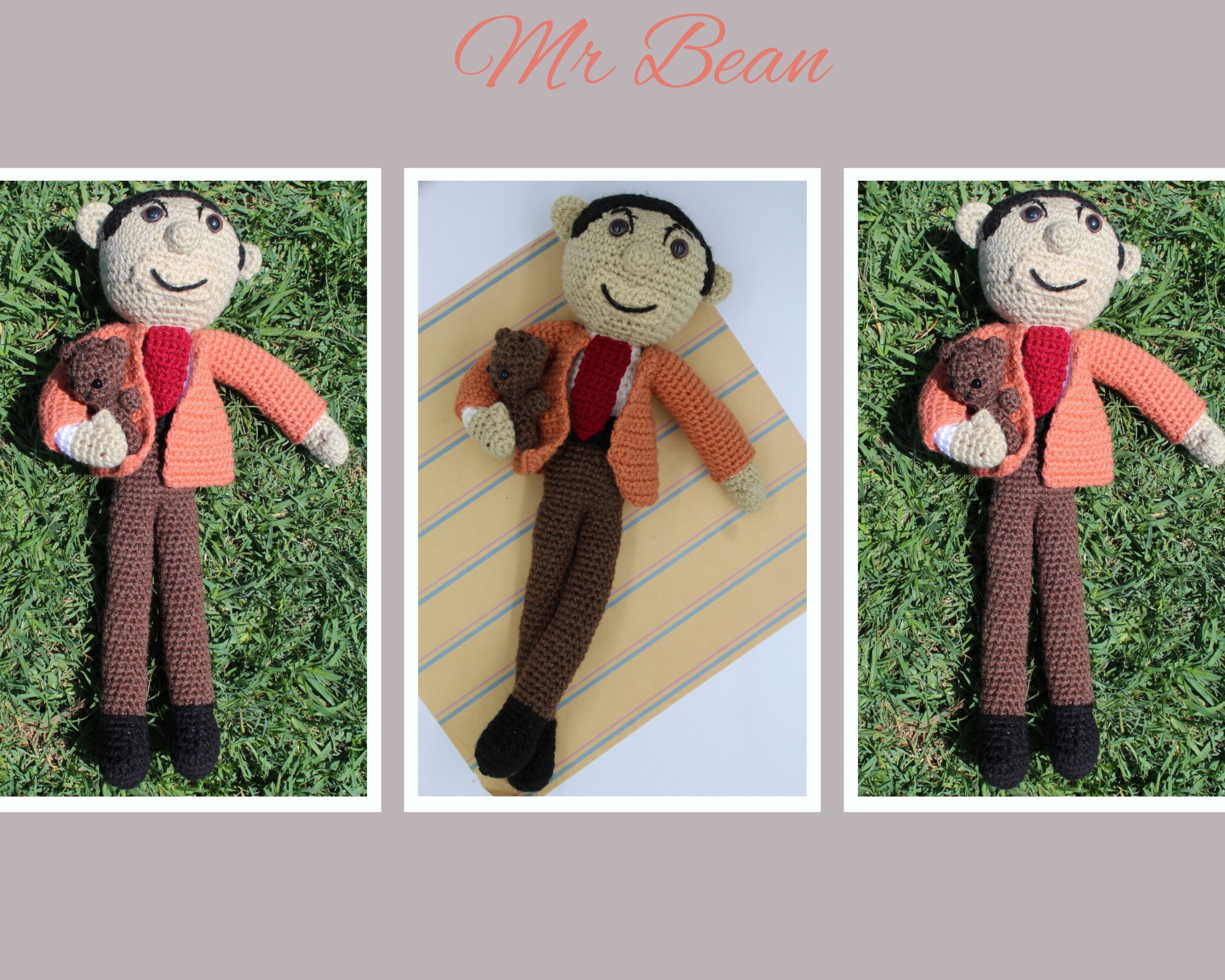 Mr Bean Crochet PATTERN Pdf Download, Diy Gift, Teddy Crochet Pattern ...