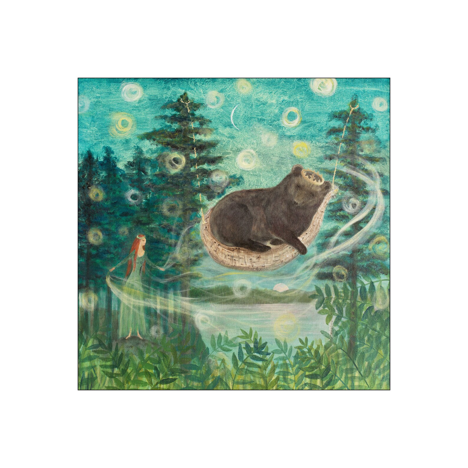 Otso King of Bears Square Art Print Magical Landscape - Etsy