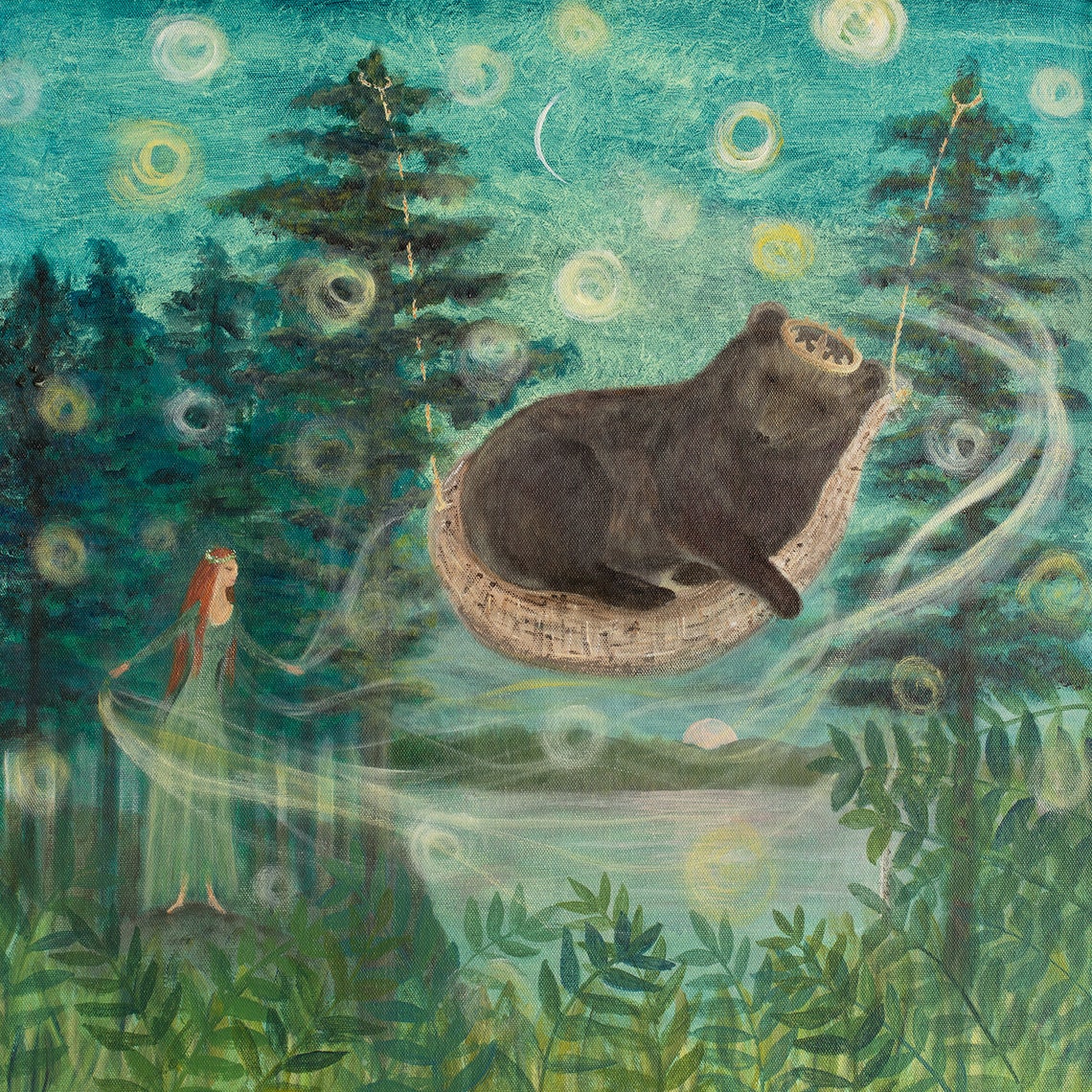 Otso King of Bears Square Art Print Magical Landscape - Etsy