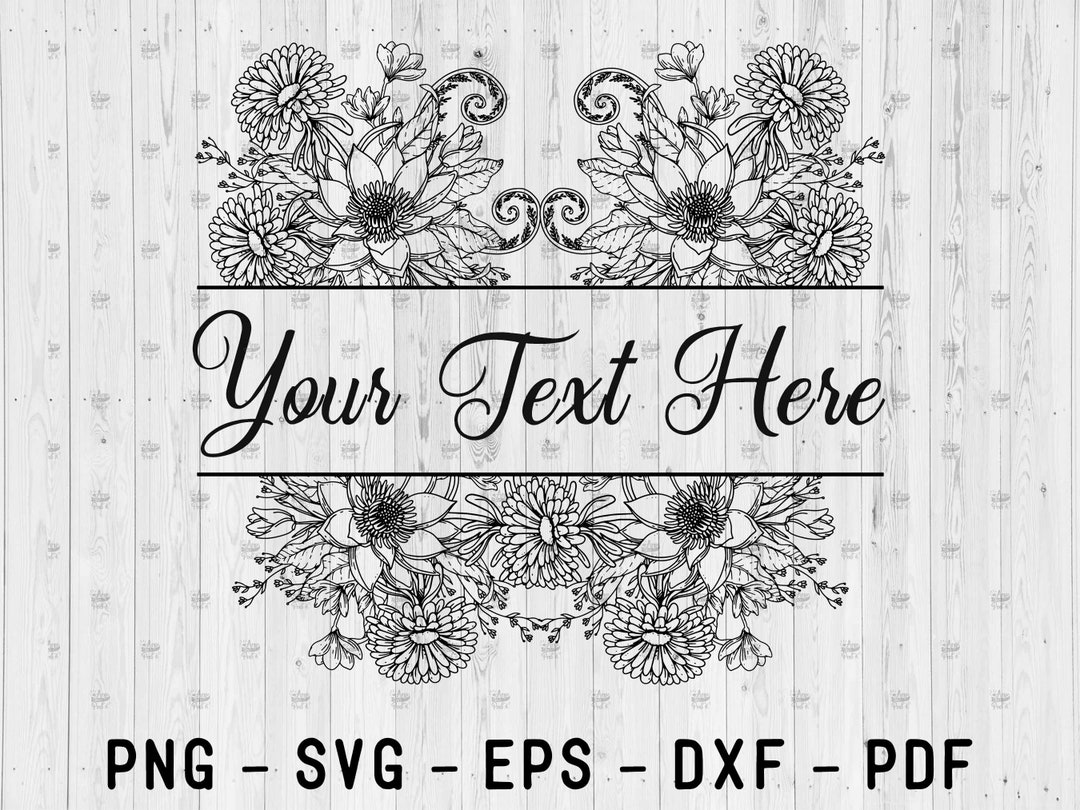 Split Floral Frame Svg Floral Monogram Border Floral Svg - Etsy
