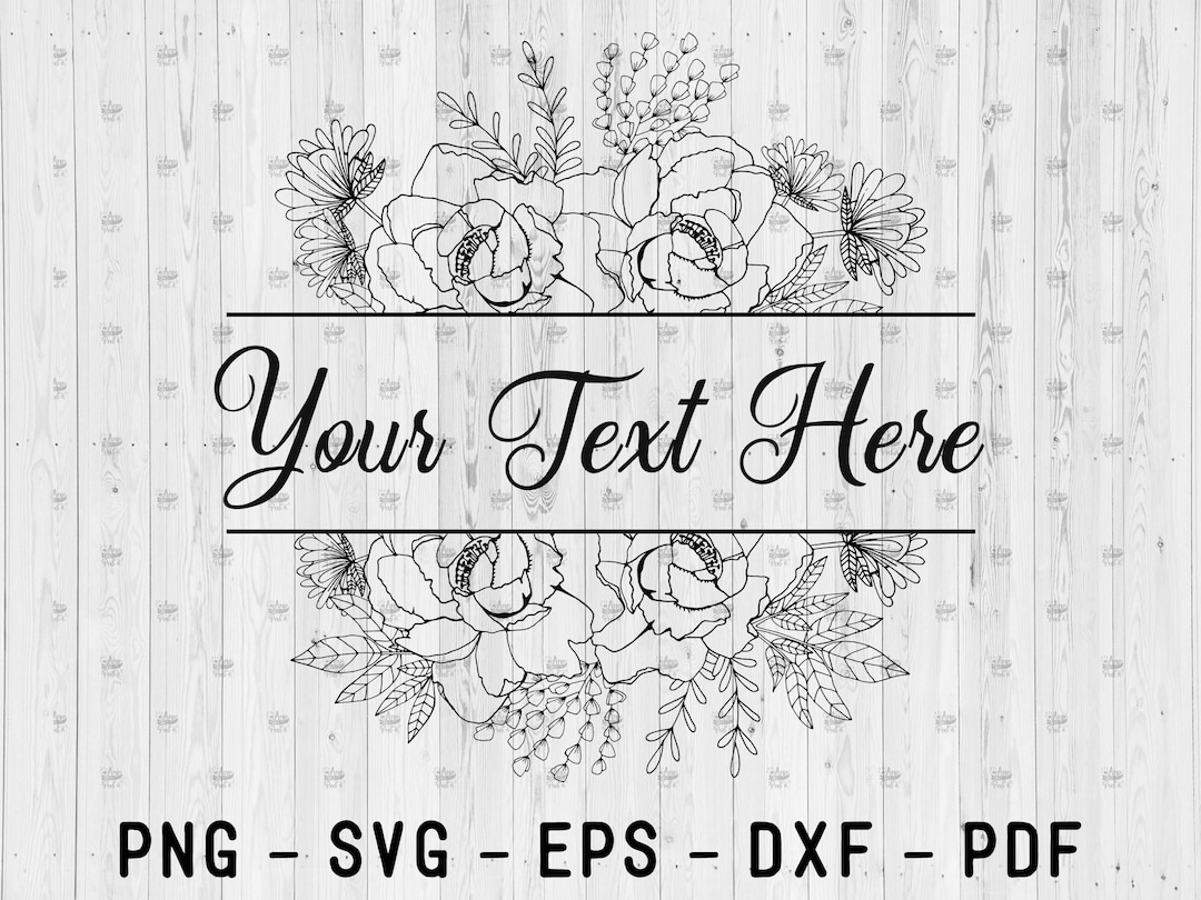 Split Floral Frame Svg Floral Monogram Border Floral Svg - Etsy