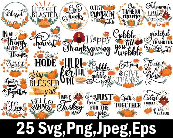 Thanksgiving SVG Bundle Fall SVG Bundle Autumn SVG Bundle - Etsy