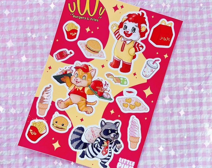 Fast Food Sticker Packs | Coffee, Donuts, Chicken - Etsy
