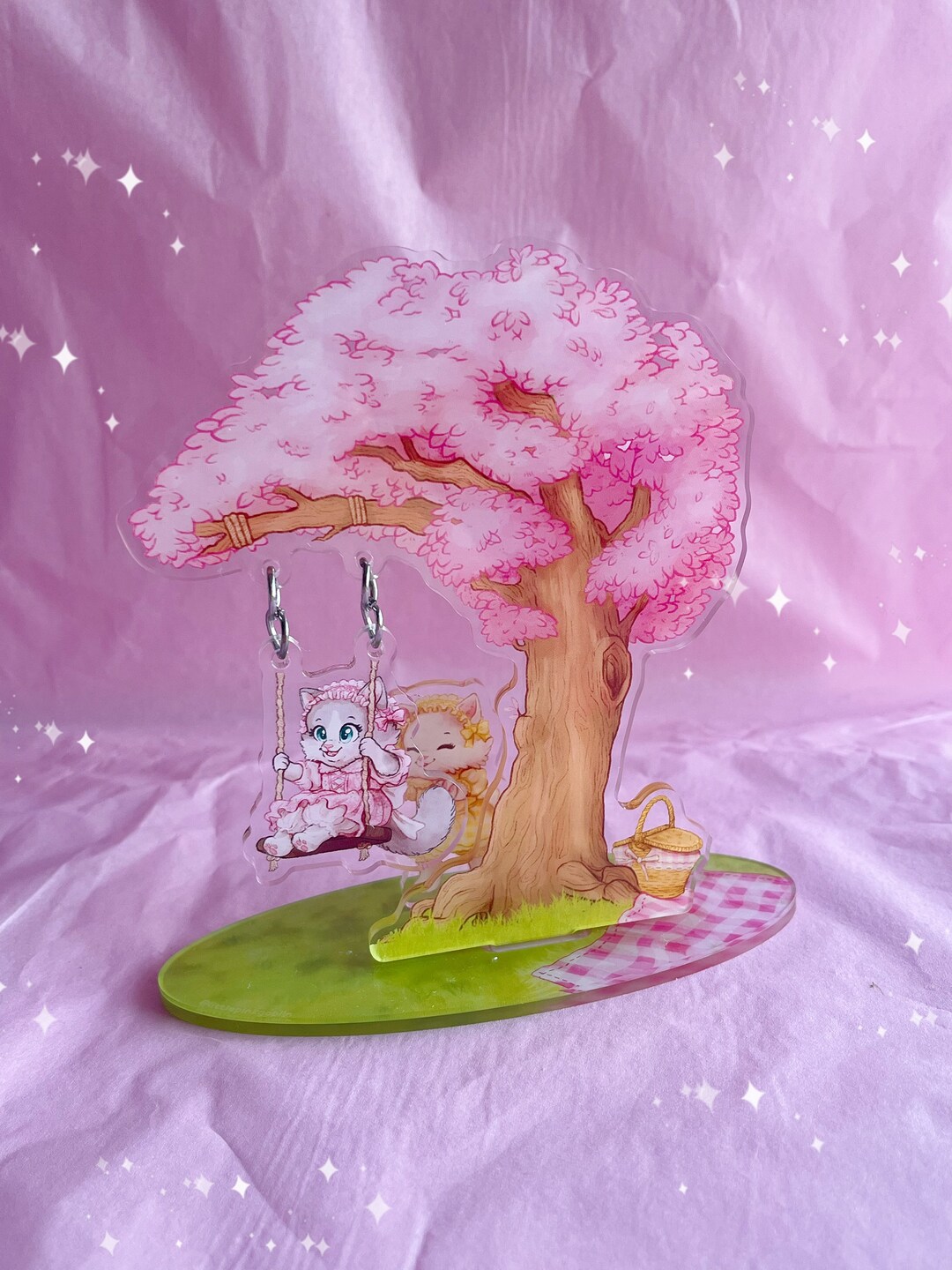 Kitty Spring Picnic Rope Swing Acrylic Standee - Etsy