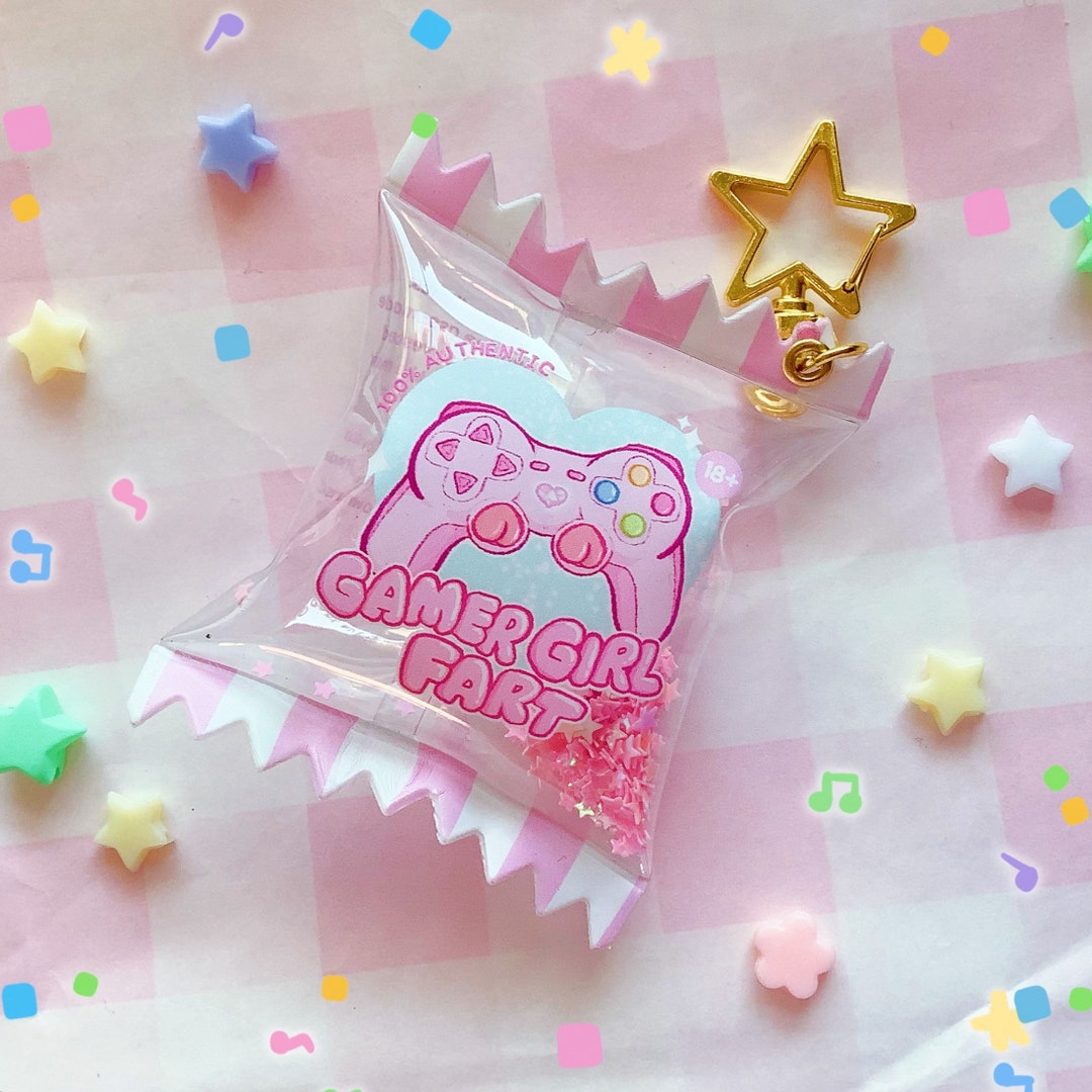 Gamer Girl Fart Candy Bag Acrylic Novelty Keychain - Etsy UK