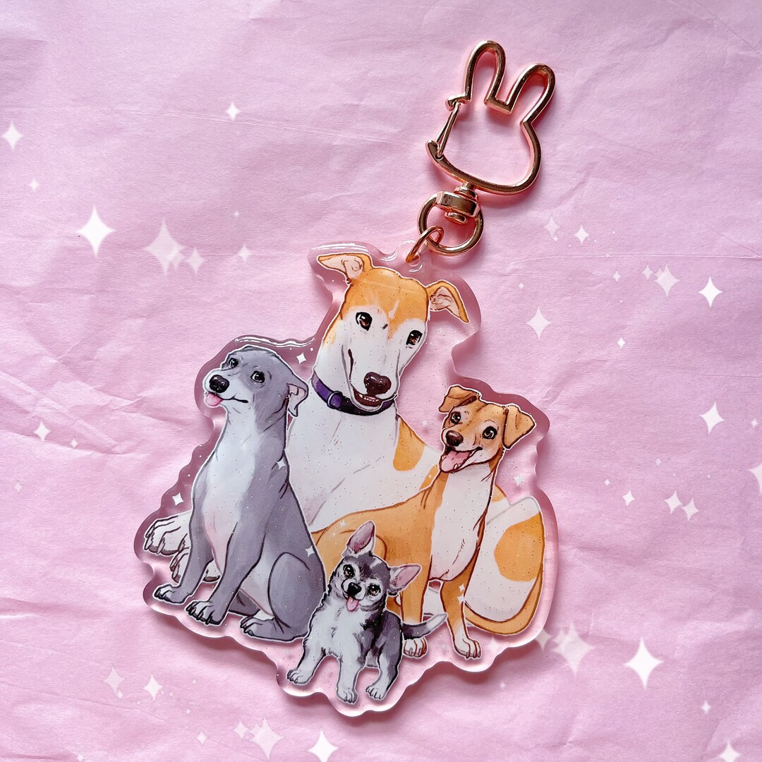Jenna’s Dogs Italian Greyhound Marbles Dogs Acrylic Keychain - Etsy