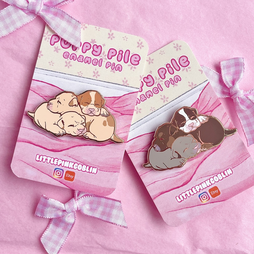 Puppy Pile Enamel Pin Newborn Babycore Pup Hard Enamel Lapel Pin - Etsy