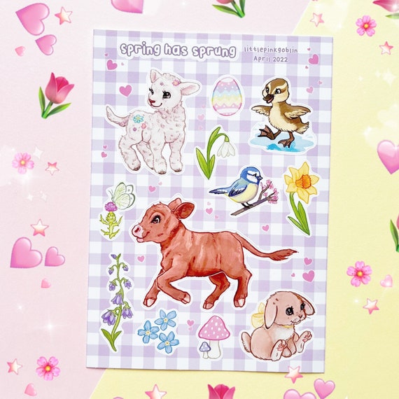 Cute Springcore Sticker Sheet - Etsy