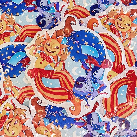 Fnaf-inspired Sun and Moon Vinyl Sticker - Etsy