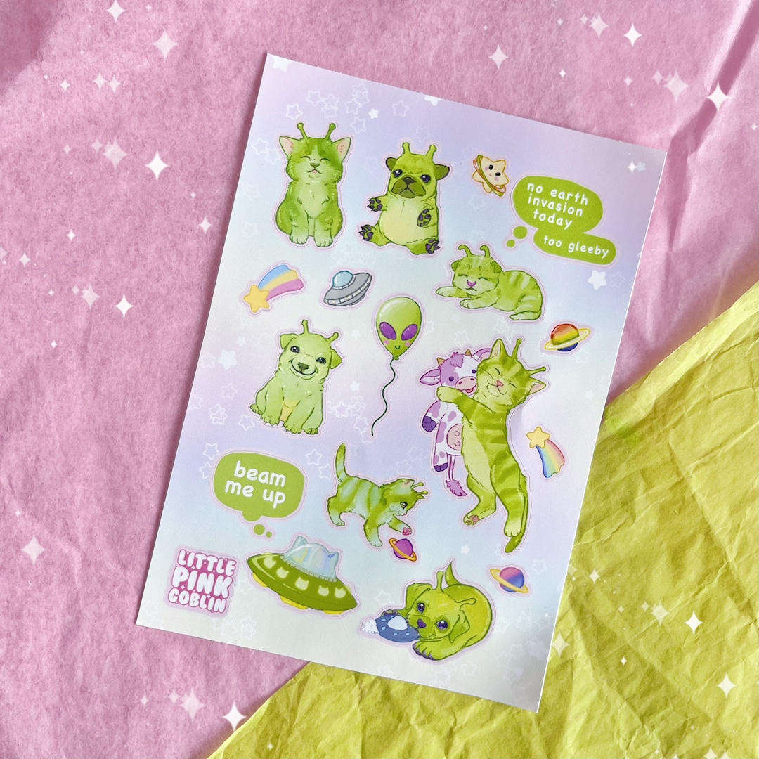 Alien Cuties A6 Waterproof Vinyl Sticker Sheet - Etsy