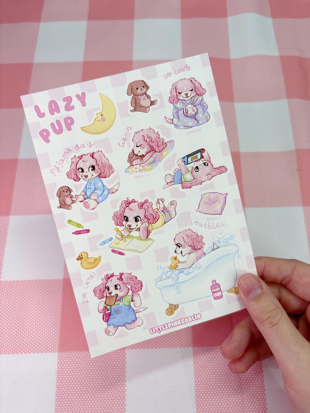 Lazy Pup Vinyl Planner Stickers A6 Puppycore Sticker Sheet - Etsy