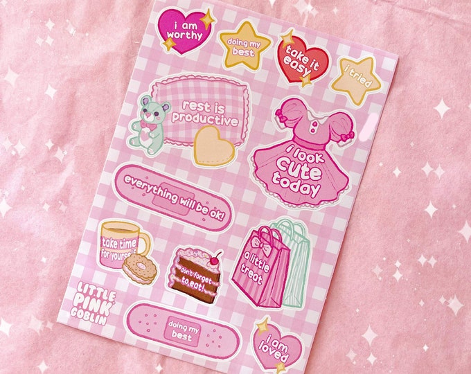 A6 Positive Affirmations Journalling Sticker Sheet - Etsy
