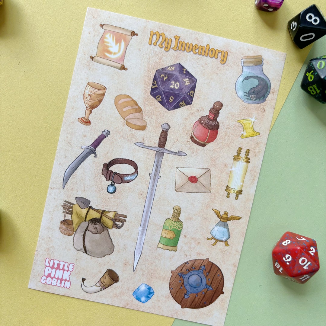 A6 BG3 Inventory Deco Vinyl Sticker Sheet - Etsy